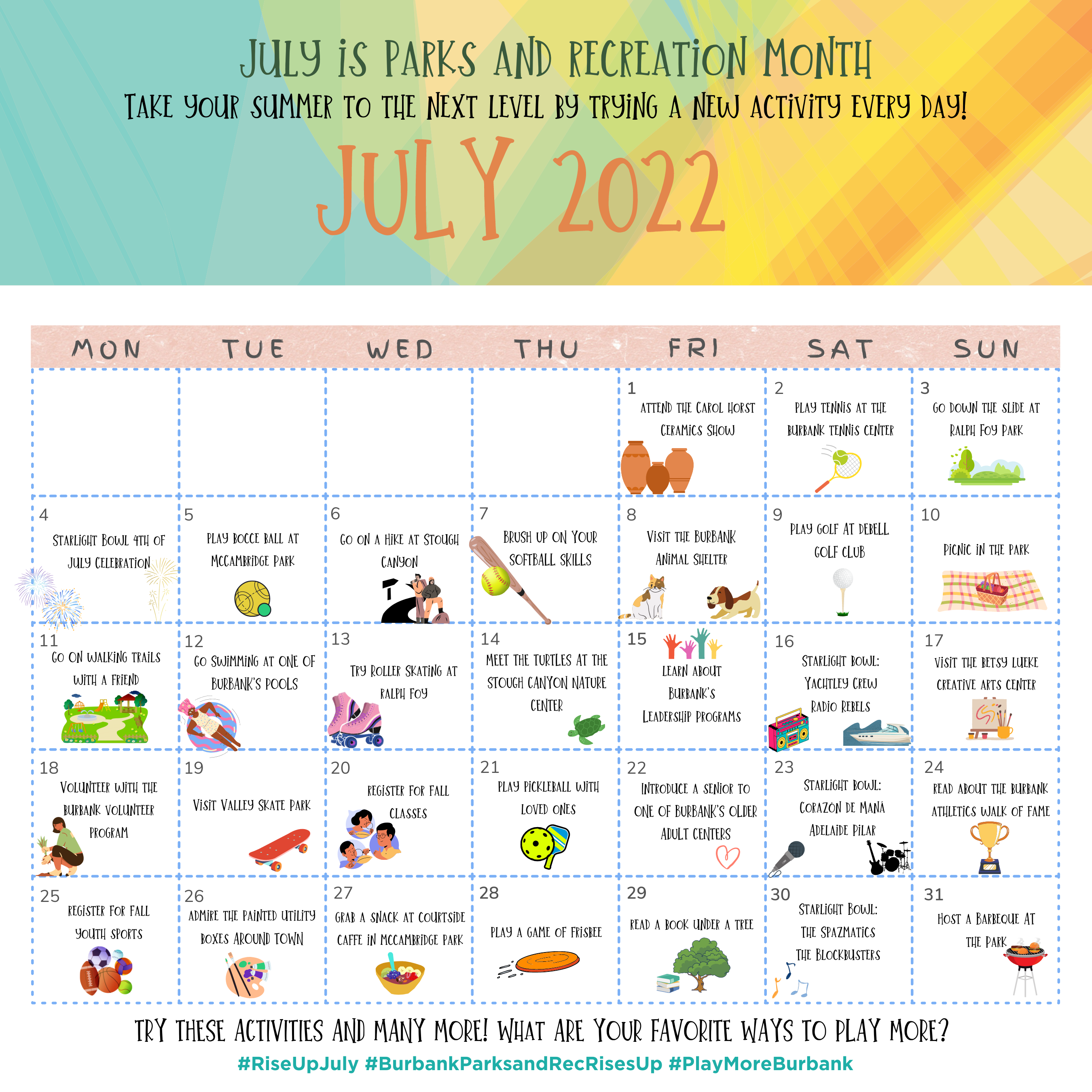 July is Parks and Recreation Month - Parks & Recreation - City of Burbank