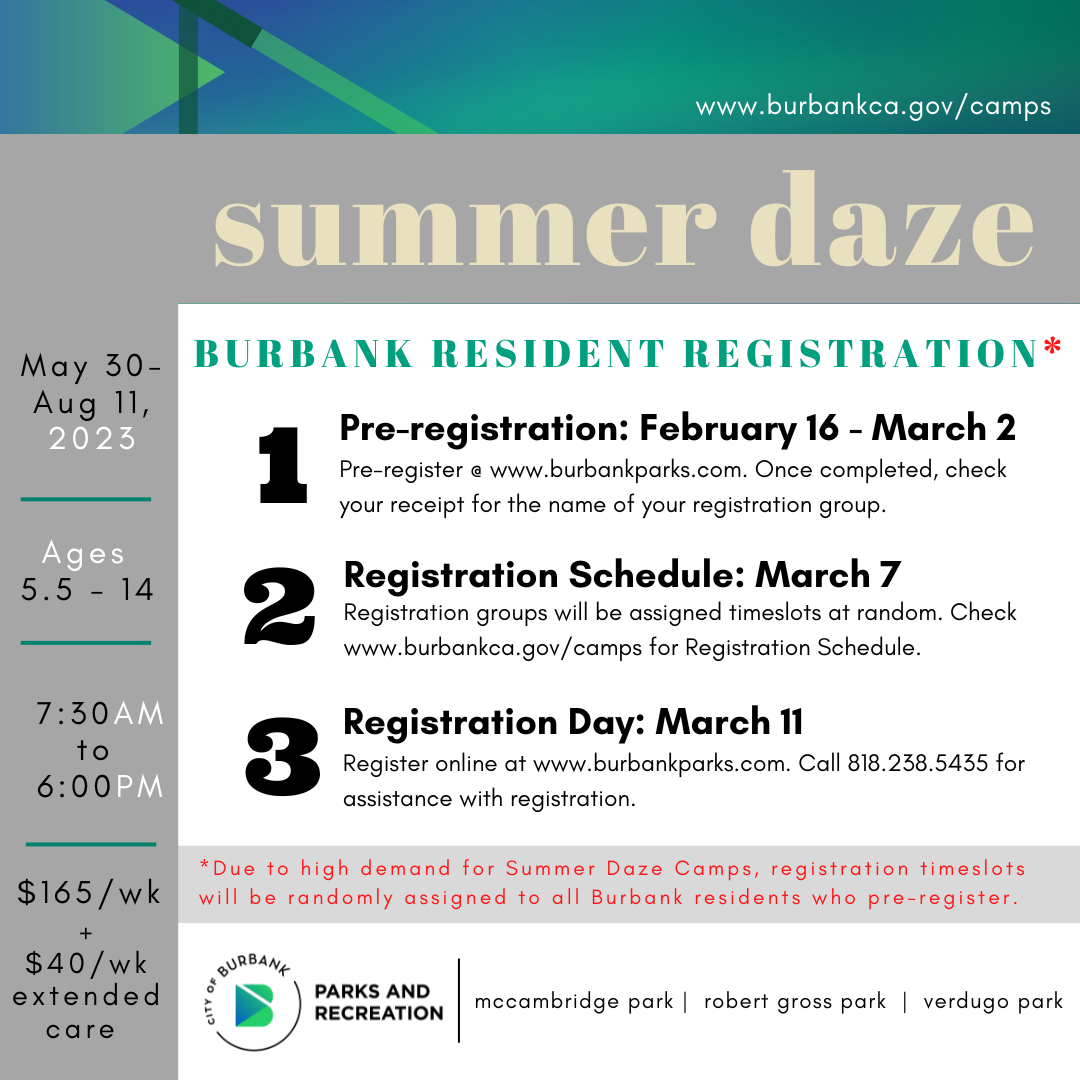 Summer Daze Day Camps - Parks & Recreation - City of Burbank