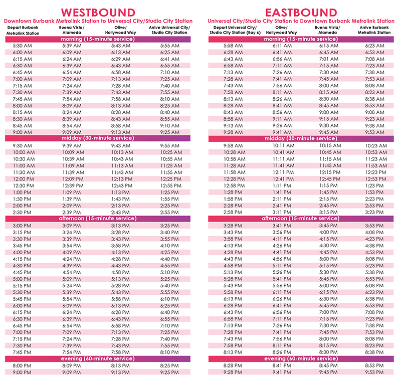 Pink Route - City of Burbank